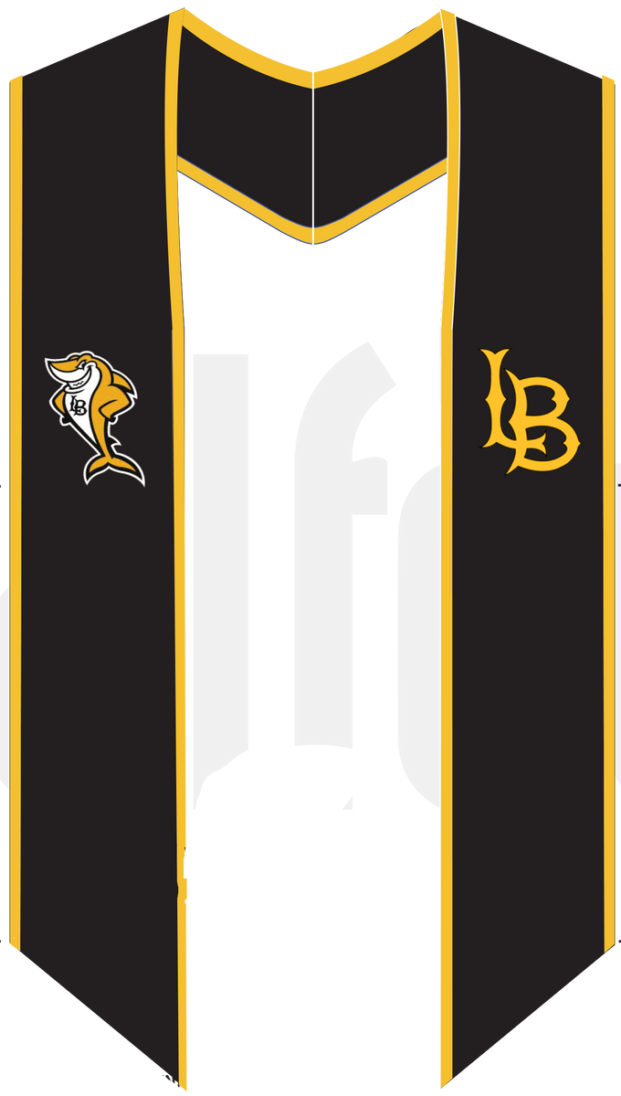 Elbee Shark Grad Sash - Black, Balfour – Long Beach State Official Store