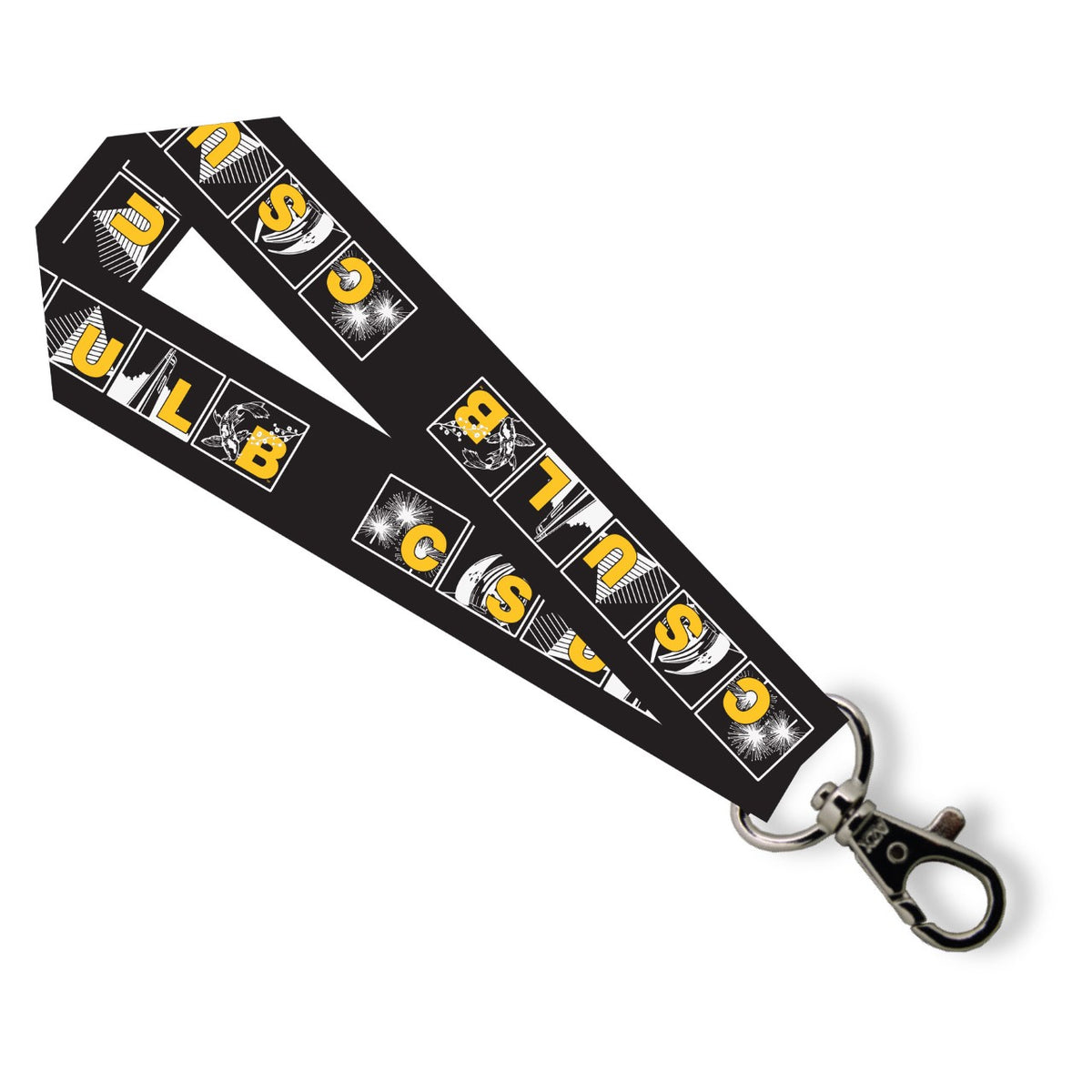 CSULB Campus Icons Keystrap - Black, Neil – Long Beach State Official Store