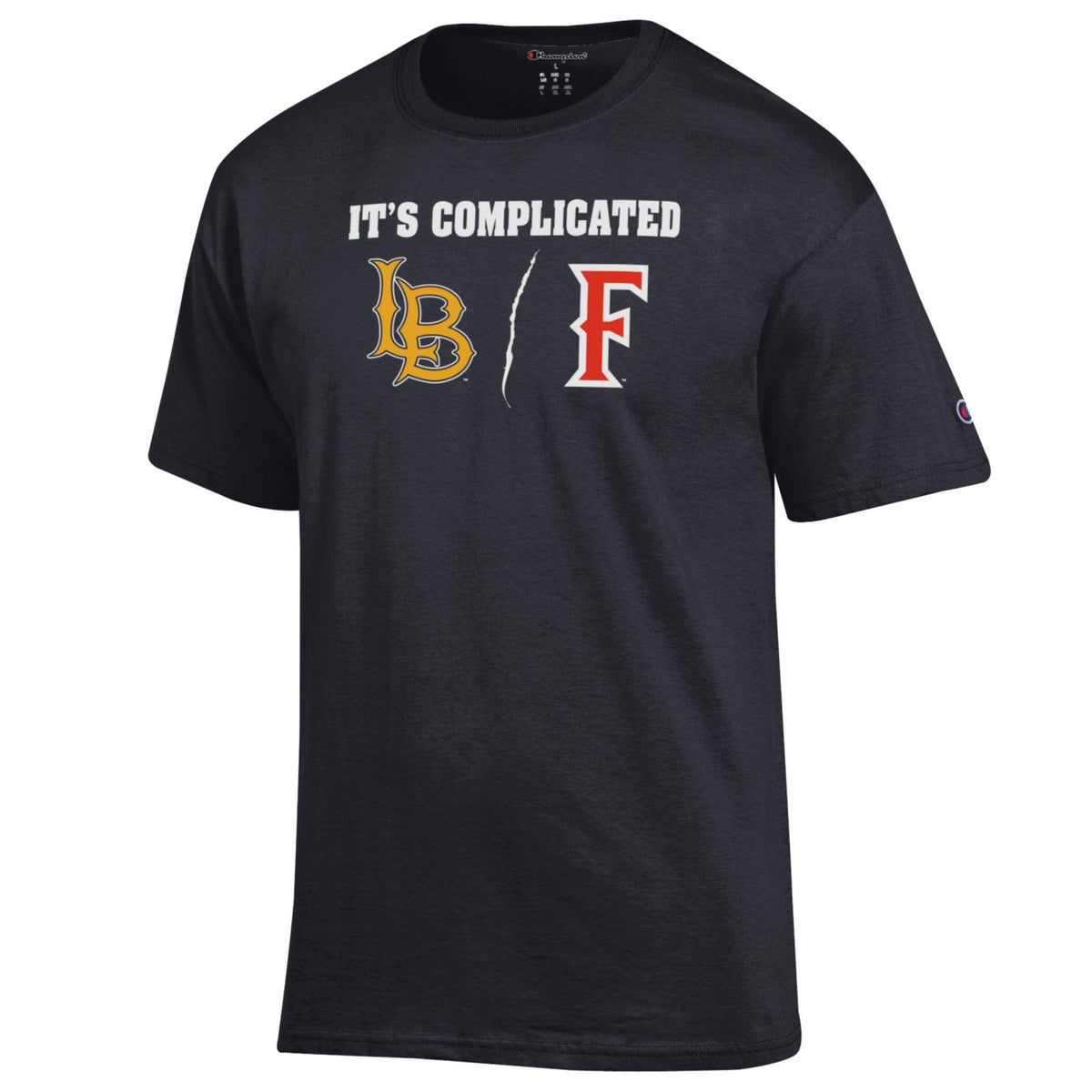 LB vs. F Its Complicated Rivalry Tee - Black, Champion – Long Beach ...