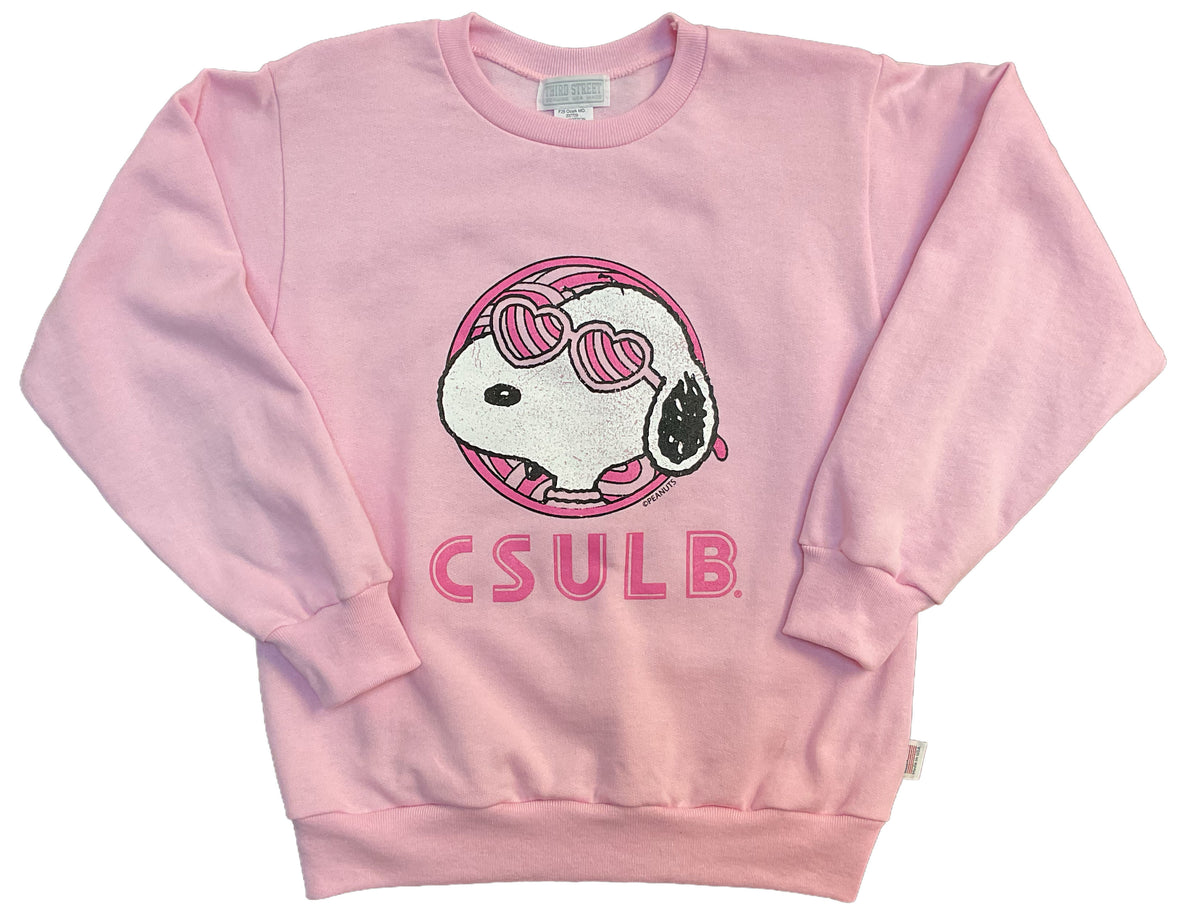 Youth CSULB Snoopy Crewneck - Pink, Third Street – Long Beach State ...