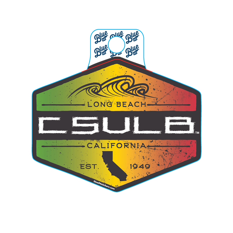 CSULB LB CA Hexagon Sticker - Red/Green, Blue 84 – Long Beach State ...