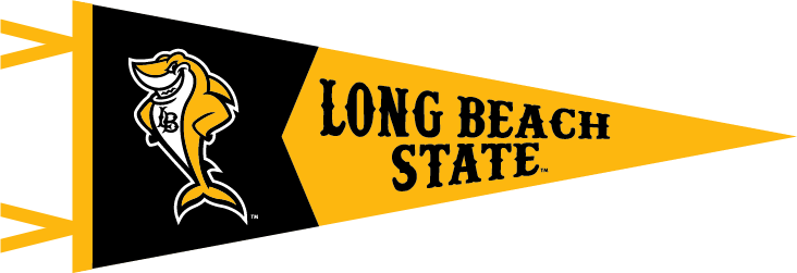 Elbee Shark Pennant - Black/Gold, Collegiate Pacific – Long Beach State ...